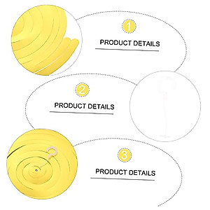 NOLITOY 4pcs 3 Spiral Charm Gold Locket Baby Decor Christmas Tree Decorations Shiny Foil Swirls for 30th Birthday Party Favors Ceiling Hanging Swirl PVC Birthday Party Backdrop Pendant