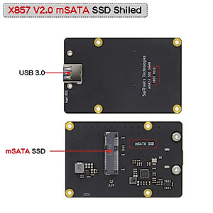 Geekworm for Raspberry Pi 4 mSATA SSD Adapter X857 V2.0, mSATA SSD Expansion Board USB3.0 Module Compatible with Raspberry Pi 4 Model B UASP Supported ONLY
