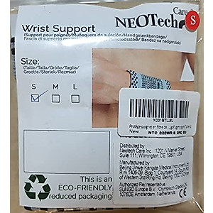 NeoTech Care Wrist Band - Light, Elastic, Men, Women, Right or Left - Grey Color (Size M, 1 Pair)