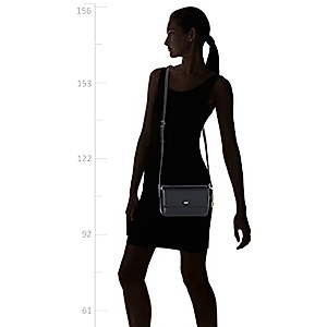 DKNY womens Dkny Bryant Md Flap Crossbody, Black/Gold, One Size US