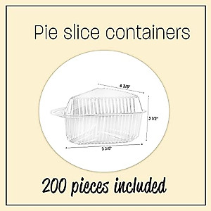 Cake Slice Container-Clear Cake Cheesecake Pie Slice Containers with Medium Dome Lid, Disposable Hinged, Pack of 50