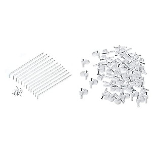 ClosetMaid 12-Inch Support Brackets and Back Wall Clips for Wire Shelving (48-Pack), White