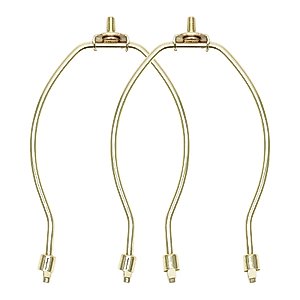 KUMGROT 2pcs Lamp Shade Harp Holder Lamp Replacement Parts Lampshade Bracket Lamp Frame for Table Lamp Floor Lamp Gold Harp Holder 7 Inches