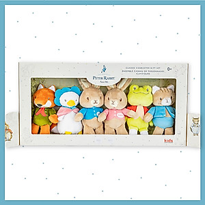 KIDS PREFERRED Peter Rabbit Classic Stuffed Animal Characters 6 Piece Gift Set 9 Inch Plush Toys for Infants Babies and Kids Based on The Beatrix Potter Books