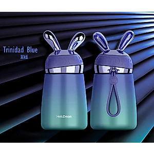 AINAAN Double Stainless Steel Vacuum Girl Thermos Coffee Cup Durable Leakproof BPA Free Travel Office School （Blue