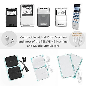 iStim Super Soft 2"x2" TENS Unit Electrodes for TENS Massage EMS Unit/Muscle Stimulator - 100% Japanese Gel - 16 Pieces Reusable Electrode Pads (2"x2"- 16 Pieces - Black)