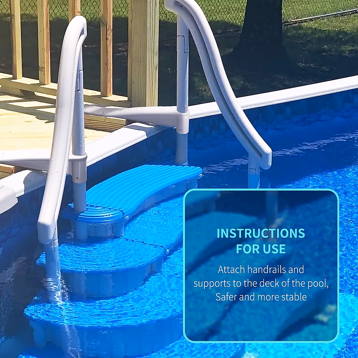 Replacement 160-0001PG Deck Support for Above Ground Swimming Pool BiltMor Step - 2 Pack White