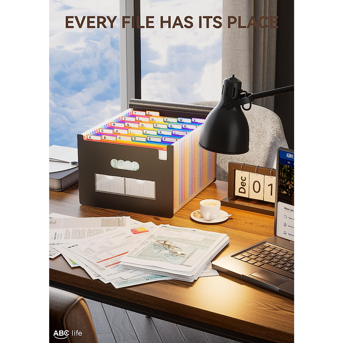 Organize Your Documents with ABC Life 26 Pockets Accordion File