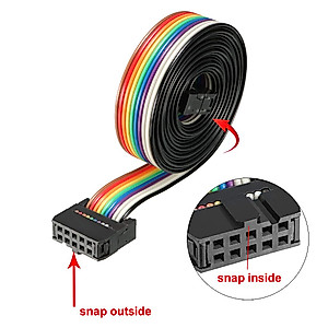 uxcell IDC Rainbow Wire Flat Ribbon Cable 10 Pins 148cm Length 2.54mm Pitch Type-C