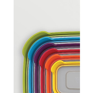Joseph Joseph Nest Plastic Food Storage Containers Set with Lids Airtight Microwave Safe, 12-Piece, Multi-color