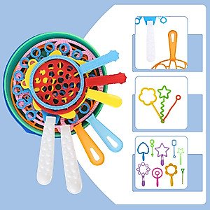 Bubble Wands Set, 28 Pcs Large Bubble Wand with Tray, Great for Kids Summer Outdoor Bubble Party Favors