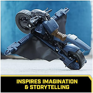 DC Comics, Batman Adventures, Batman Batcycle, Transforming 2-in-1 Batcycle & Batglider, Figure Compatible, Super Hero Kids Toy for Boys and Girls 4+