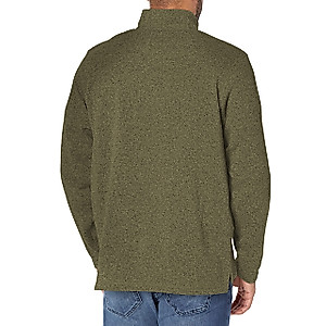 Wrangler Authentics Men's Long Sleeve Fleece Quarter-zip, Olive NIght, Large