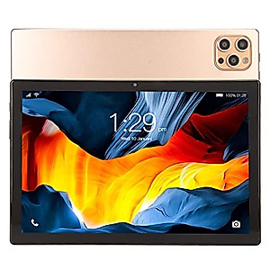 Honio Gaming Tablet, 2 Card Slots 10.1 Inch FHD Octa Core CPU Office Tablet 8GB RAM 256GB ROM for Family (US Plug)
