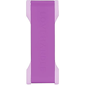 LoveHandle PRO Premium Phone Grip - Silicone Phone Strap - Magnetic Phone Mount and Kickstand for Smartphone and Tablet - Electric Purple Silicone on Lavender Base