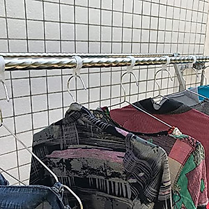 ULTECHNOVO 100 Pcs Windproof Hook Clothes Hanger Buckle Hook Clips Plastic Cloth Hanger Buckles Closet Rod Hooks for Home Workshop Bathroom White