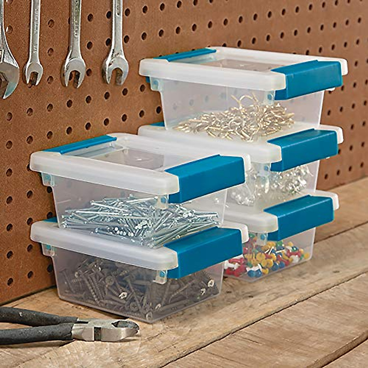 STERILITE Mini Clip Box Clear Base & Lid Aquarium Blue Latches