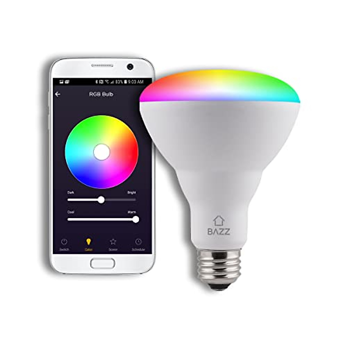 BAZZ Smart Home Wi-Fi RGB 10W LED BR30 Bulb (4-Pack)