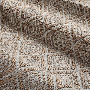 TOWN & COUNTRY TERRA Nalani Textured Diamond Hand-Knotted Flatwoven 100% Natural Jute Area Rug, Brown, 3'x5'