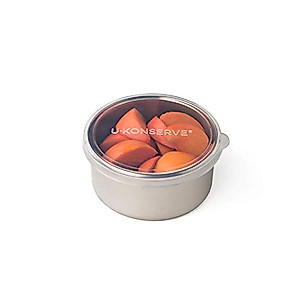 U-Konserve Stainless Steel Round Food-Storage Lunch Container 9oz - Clear Silicone Lid - Leak Proof and Airtight - Dishwasher Safe - Plastic Free