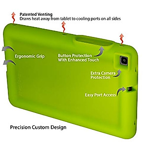 BobjGear Bobj Rugged Tablet Case for Samsung Galaxy Tab A 8.0 (2019) SM-T290, SM-T295 Kid Friendly (Gotcha Green)