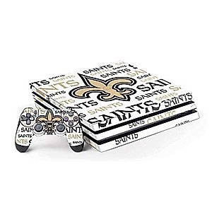 Skinit Decal Gaming Skin Compatible with PS4 Pro Console and Controller Bundle - Officially Licensed NFL New Orleans Saints Gold Blast Design