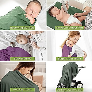 Mikccer Swaddling Blanket Baby, Newborn Receiving Blankets with Hat Set for Baby Girls Boys, Soft and Cozy Nursery Swaddle Wrap, Baby Swaddle Blanket, Large 47 x 47 inches