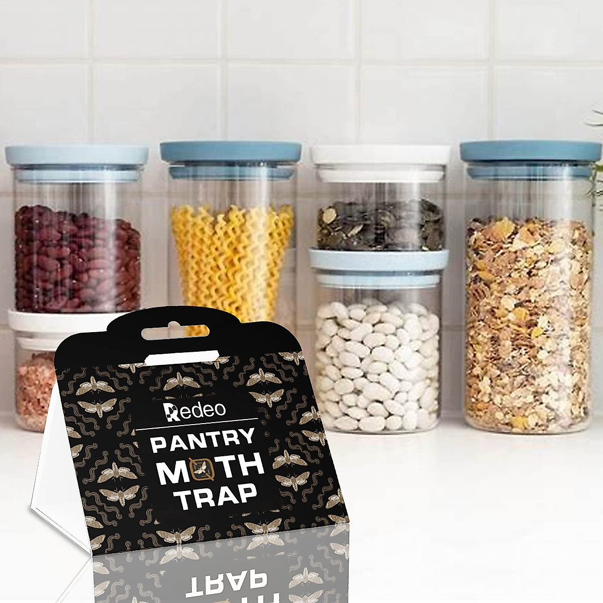 Redeo Pantry Moth Traps with Pheromones Safe and Non-Toxic Sticky Glue Trap for Food, Cupboard and Meal Moths in Your Kitchen Pantry Moth Killer with No Insecticides for House (6)