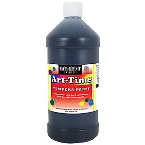 Sargent Art 17-6585 32 oz Black Art-Time Tempera Paint, 1 Quarts (Pack of 1), 31 Fl Oz