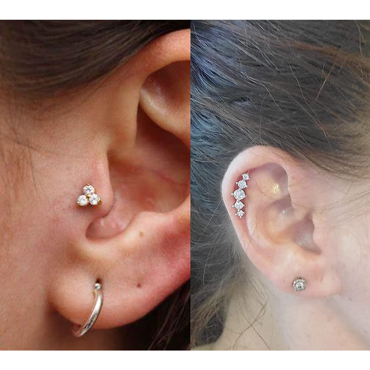 Longita Cartilage Earring Cartilage Earrings for Women Helix Piercing Jewelry Tragus Earrings for Women Silver Cartilage Hoop Earring