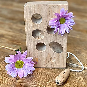 Montessori Wooden Cheese Lacing and Threading Activity Toy: Early Educational Fun for Babies, Toddlers, Boys, and Girls