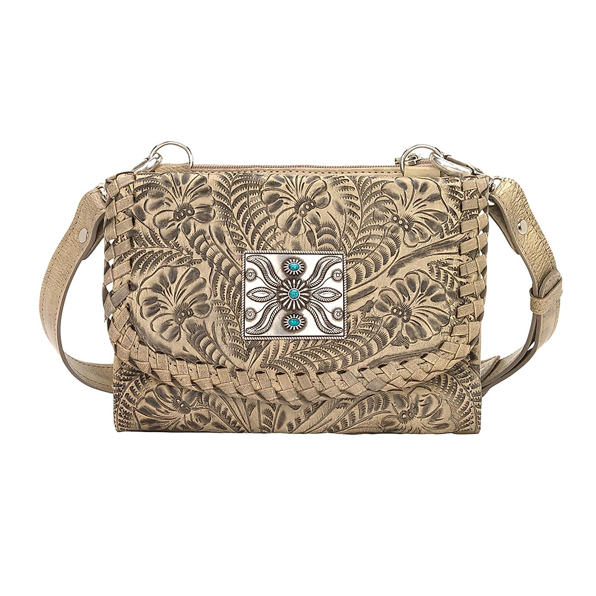 American West Women's Two Step Small Crossbody Bag Sand One Size