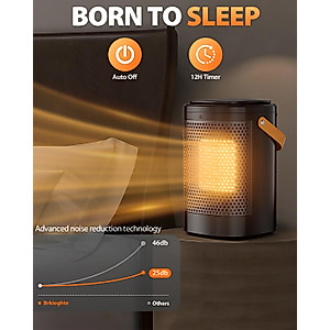 Space Heater Indoor, Portable Electric Heaters for Indoor Use 1500W with Thermostat 12H Timer, Multi-Modes, 80° Oscillation, Overheat Protection PTC Fast Heating for Office Bedroom Home