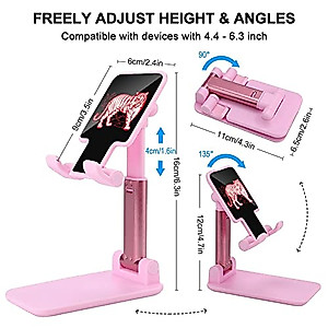 Red Tiger Foldable Desktop Cell Phone Holder Portable Adjustable Stand for Travel Desk Accessories