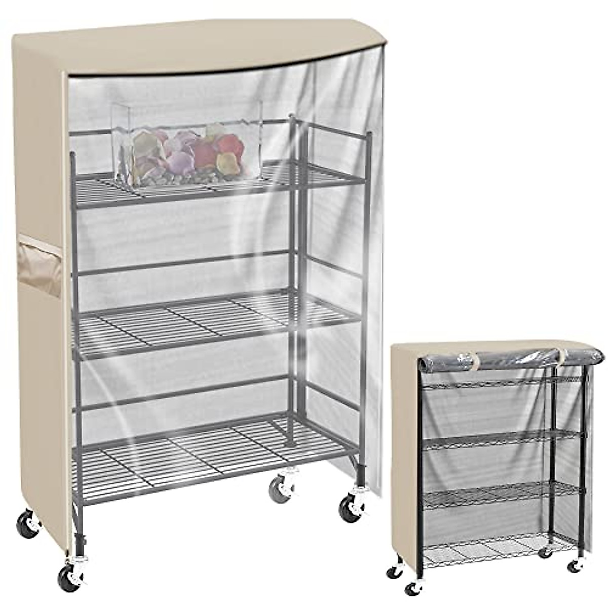 MOLLYAIR Shelf Cover - Oxford Cloth Fabric with Waterproof and Water-Resistant Coating,48x17x72 inch