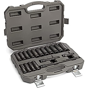 GEARWRENCH 18 Piece 1/2" Drive Deep Metric Impact Socket Set - 89096