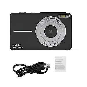 Kids Camera 44 Mega Pixels Entertainment 32G Memory Expansion Kids 44MP Vlogging Camera with 16X Zoom Children Supply Black