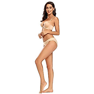 voenxe Womens Seamless Underwear Breathable Stretch Bikini Panties (D-5 Pack Basics, Medium)