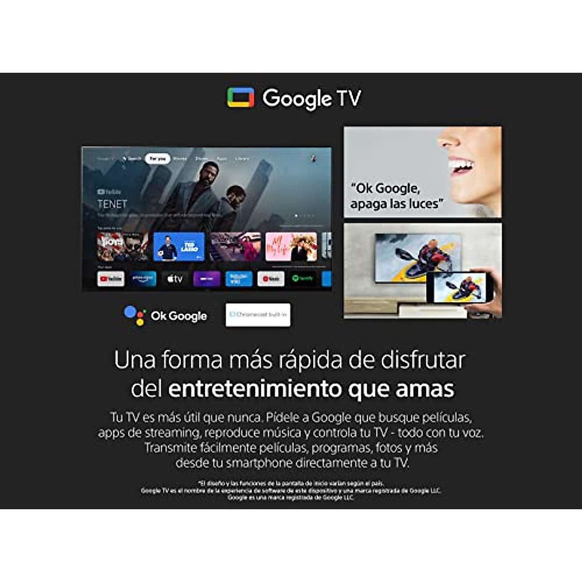 Sony 50 Inch 4K Ultra HD TV X80K Series: LED Smart Google TV with Dolby Vision HDR KD50X80K- 2022 Model (Renewed)