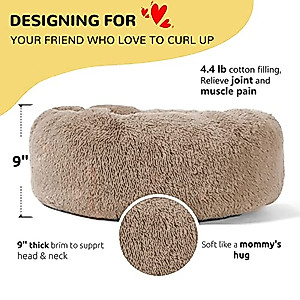 HACHIKITTY Dog Beds Calming Donut Cuddler, Puppy Dog Beds Large Dogs, Indoor Dog Calming Beds Large,30''