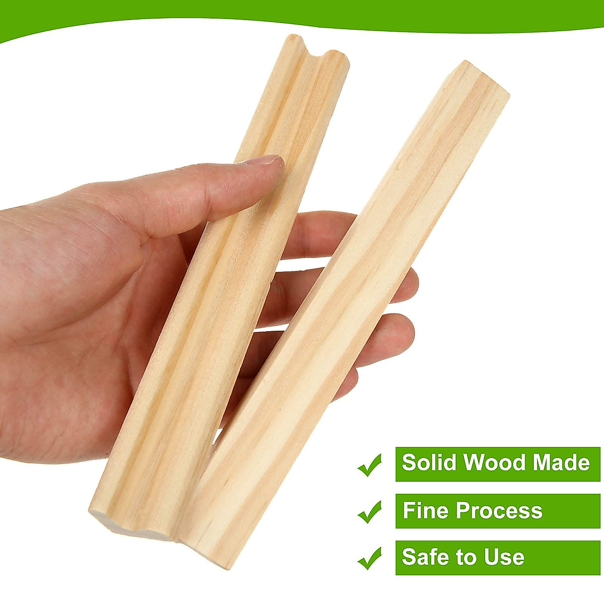 RHBLME 20 Pack Wooden Scrabble Tile Holders, Letter Replacement Racks Word Tray for Crafts, Game Stands, Mexican Train, Mahjong, and More