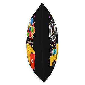 Garbage Truck Dumpsters Bin Birthday Pun Happy O4 Birthday Rear Loader Garbage Truck Throw Pillow, 18x18, Multicolor