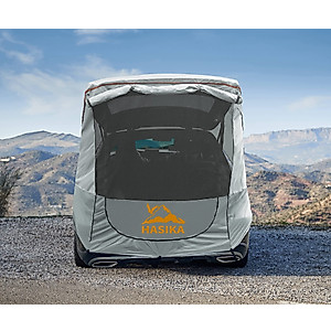 Poles Included Tailgate Shade Awning Tent for Car Camping Road Trip Essentials Small to Midsize SUV Waterproof 3000MM UPF 50+Grey (Large)