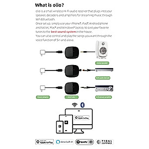 iEAST Olio AirPlay 2 Streaming Audio Receiver Adapter Works with Siri WiFi and Bluetooth Spotify&Tidal Connect Direct Multiroom Multizone Supporting 192khz/24bit Hi-Res Audio