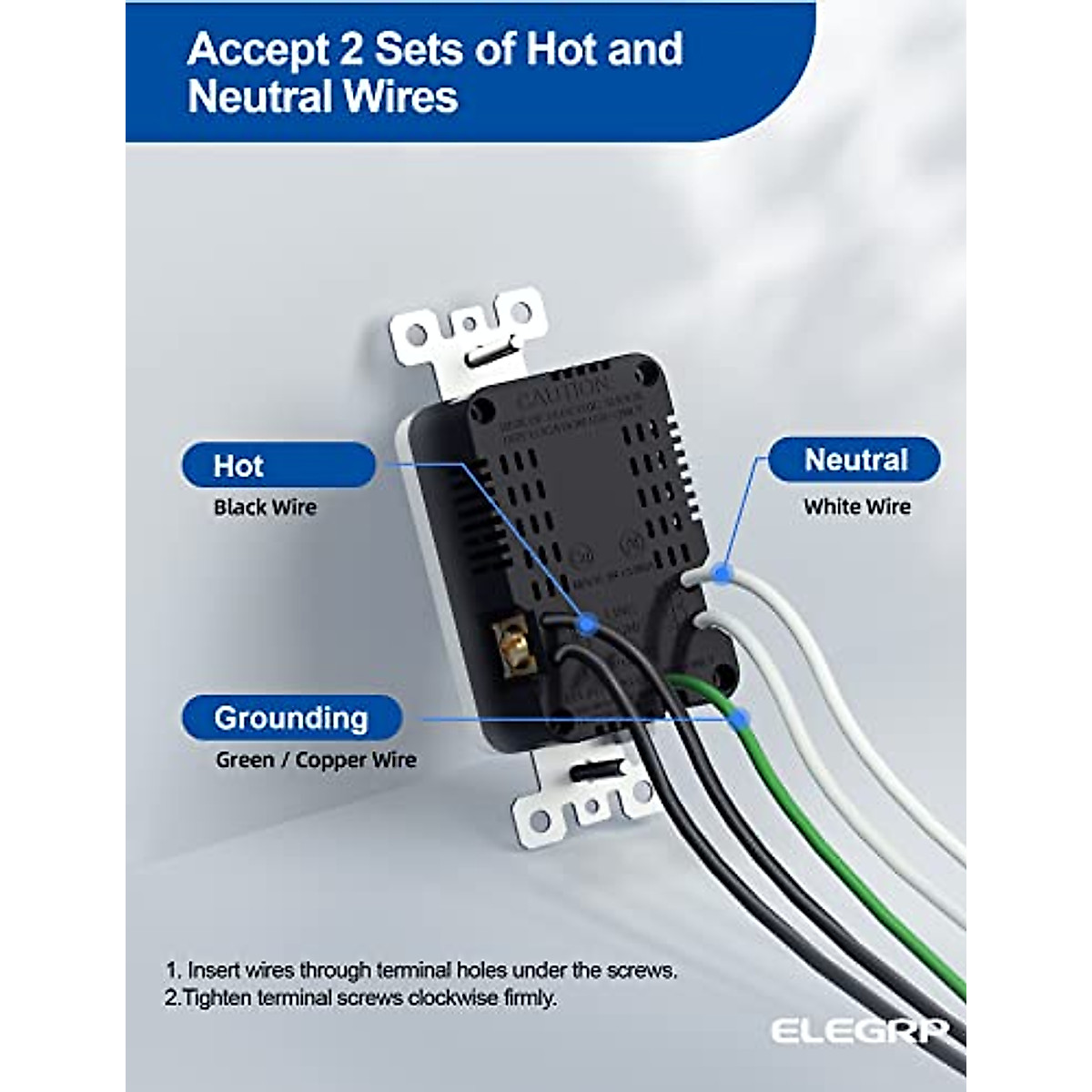 ELEGRP USB Wall Outlets, 3-Ports USB C Wall Outlets Receptacles, Matte White 20 Amp Outlets with USB Ports, TR Tamper-Resistant USB Outlets, Screwless Wall Plate Included, UL & CUL Listed, 6 Pack