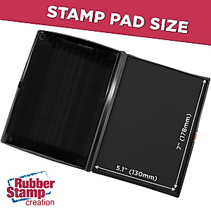 Extra Large Premium Black Ink Stamp Pad - 5" by 7" - Quality Felt Pad