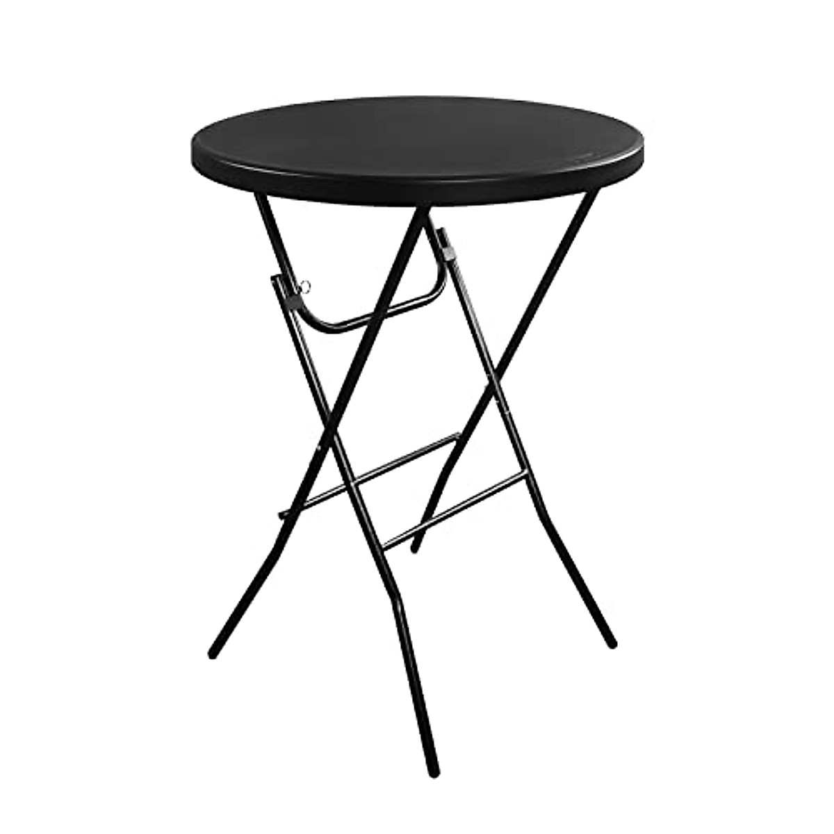 Byliable 32in Cocktail Table High Top Folding Table, Portable Bar Height Folding Table Round with Removable Legs, Indoor Outdoor Banquet Table for Parties, Commercial, Speech, School- Granite Black