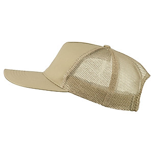 e4Hats.com New Big Size Trucker Mesh Cap - Khaki OSFM