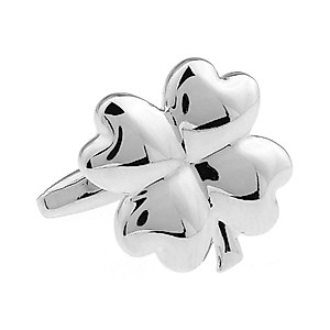 MRCUFF 4 Four Leaf Clover Shamrock Irish Ireland Pair Cufflinks in a Presentation Gift Box & Polishing Cloth