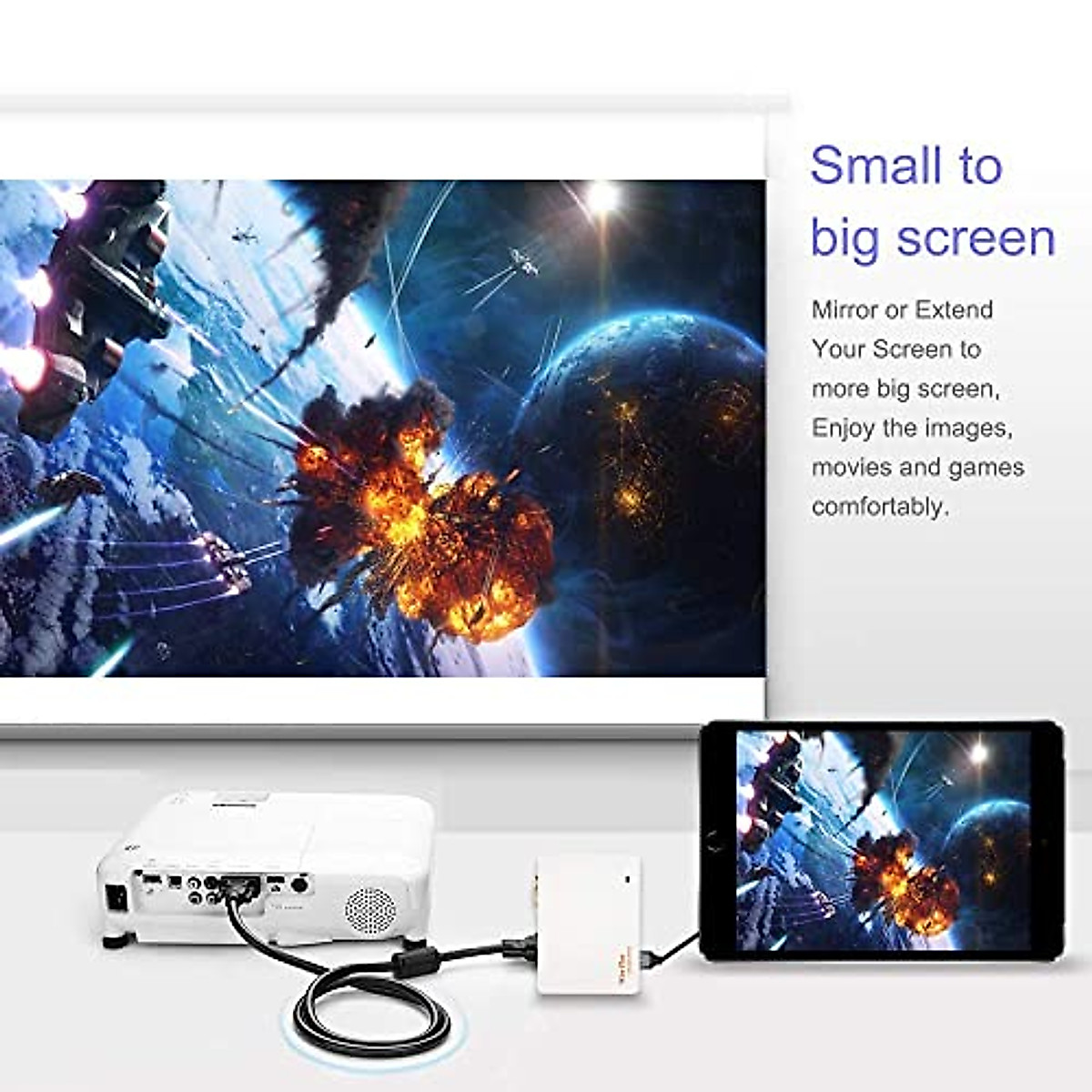 【Wire Plus】 HDMI VGA Converter Cable, Plug and Play for Apple iPhone/iPad to Mirror on HDTV Projector Monitor